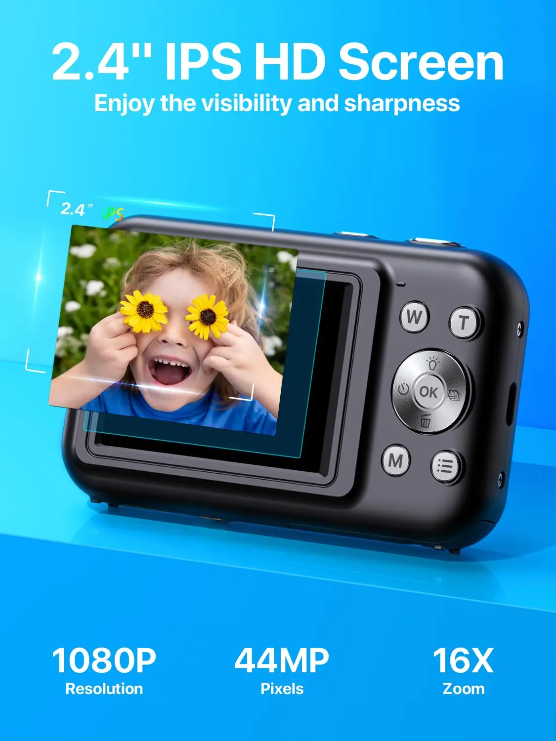 16X Digital Zoom FHD 1080P Portable Mini Digital Camera Compact Point ...