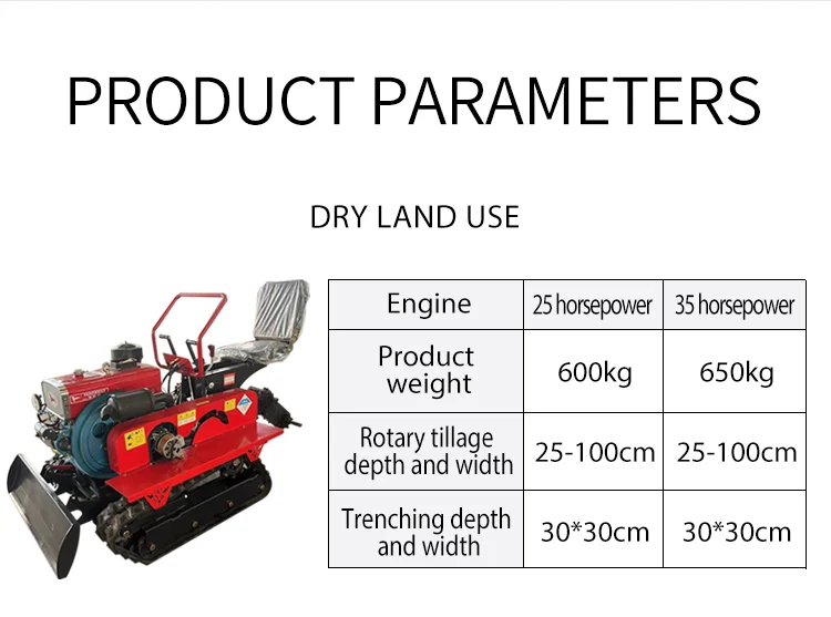 Orchard Weeding and Fertilization Crawler Rotary Tiller diesel Farm ...