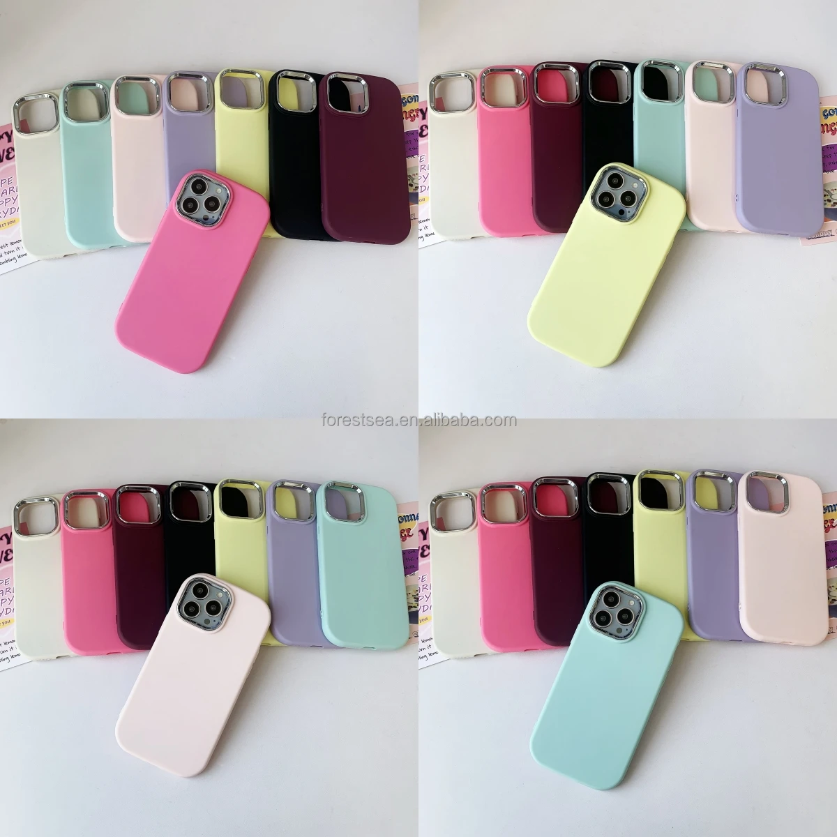 Custom Pure Color Electroplated Camera Frame Phone Case