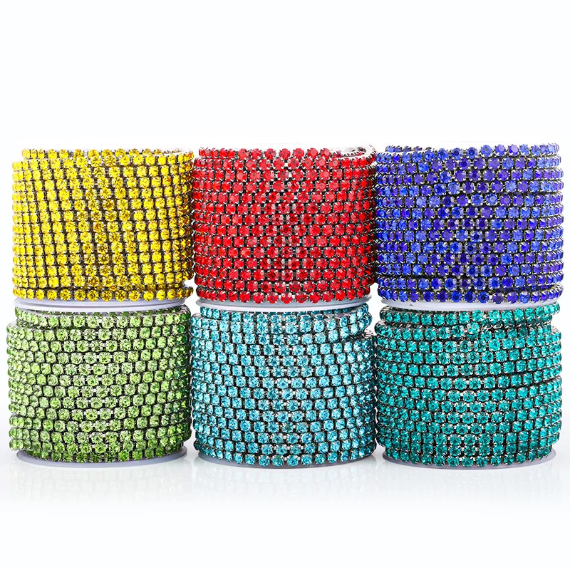 3mm Stainless Steel Red Yellow Blue Green Diamond Chains DIY Necklace ...