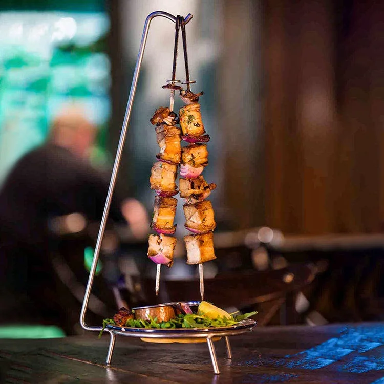 Keyo Stainless Steel Bbq Stand Rack Tool With Two Needles Bbq ...