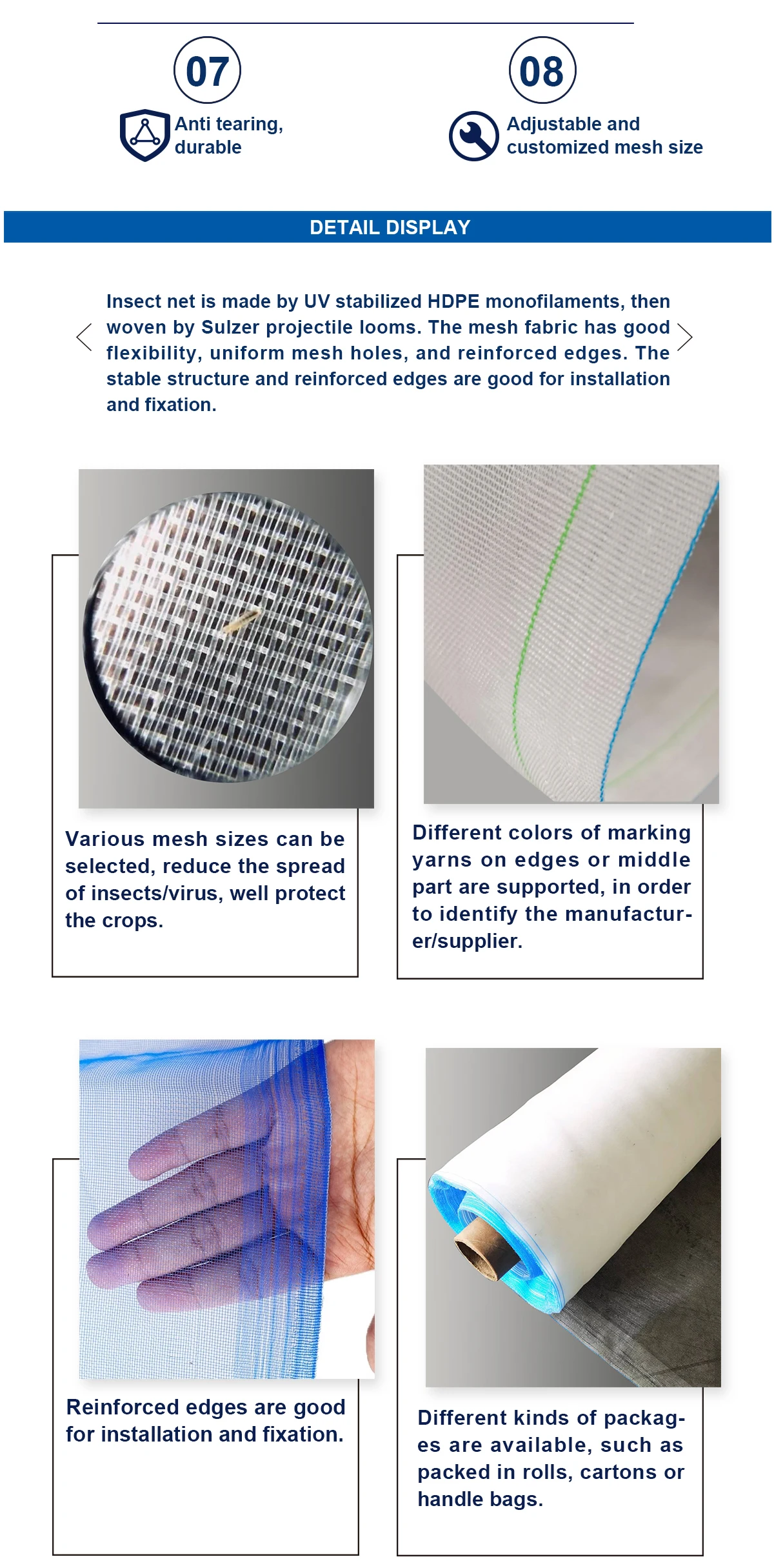 Hot Sale Agriculture Insect Protection Net Greenhouse Netting