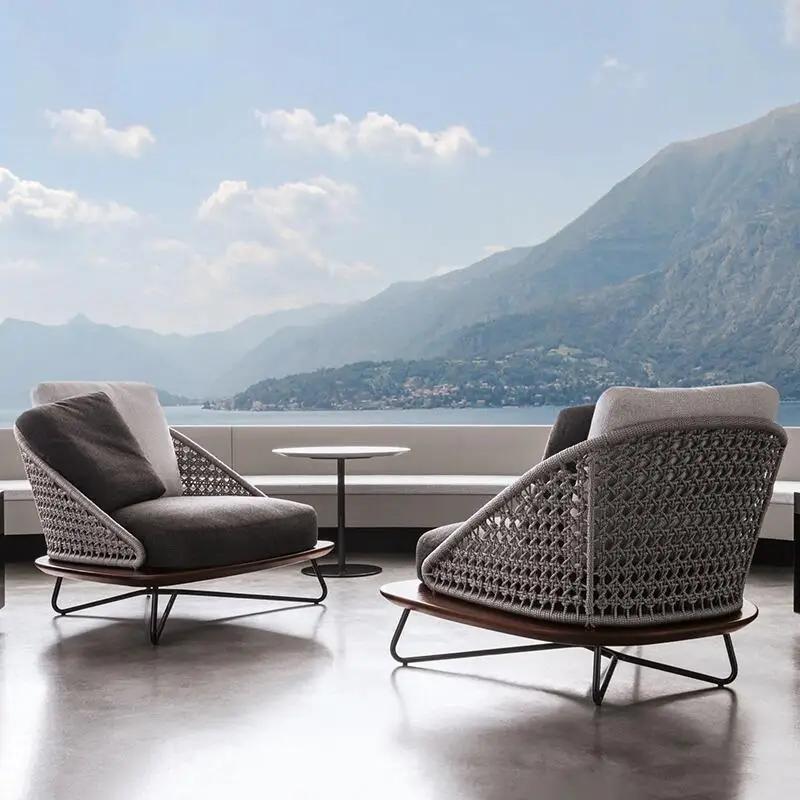 Modern Outdoor Courtyard Balcony Rope Chair Sofa Terrace Outdoor ... Modern Outdoor Courtyard Balcony Rope Chair Sofa Terrace Outdoor ...