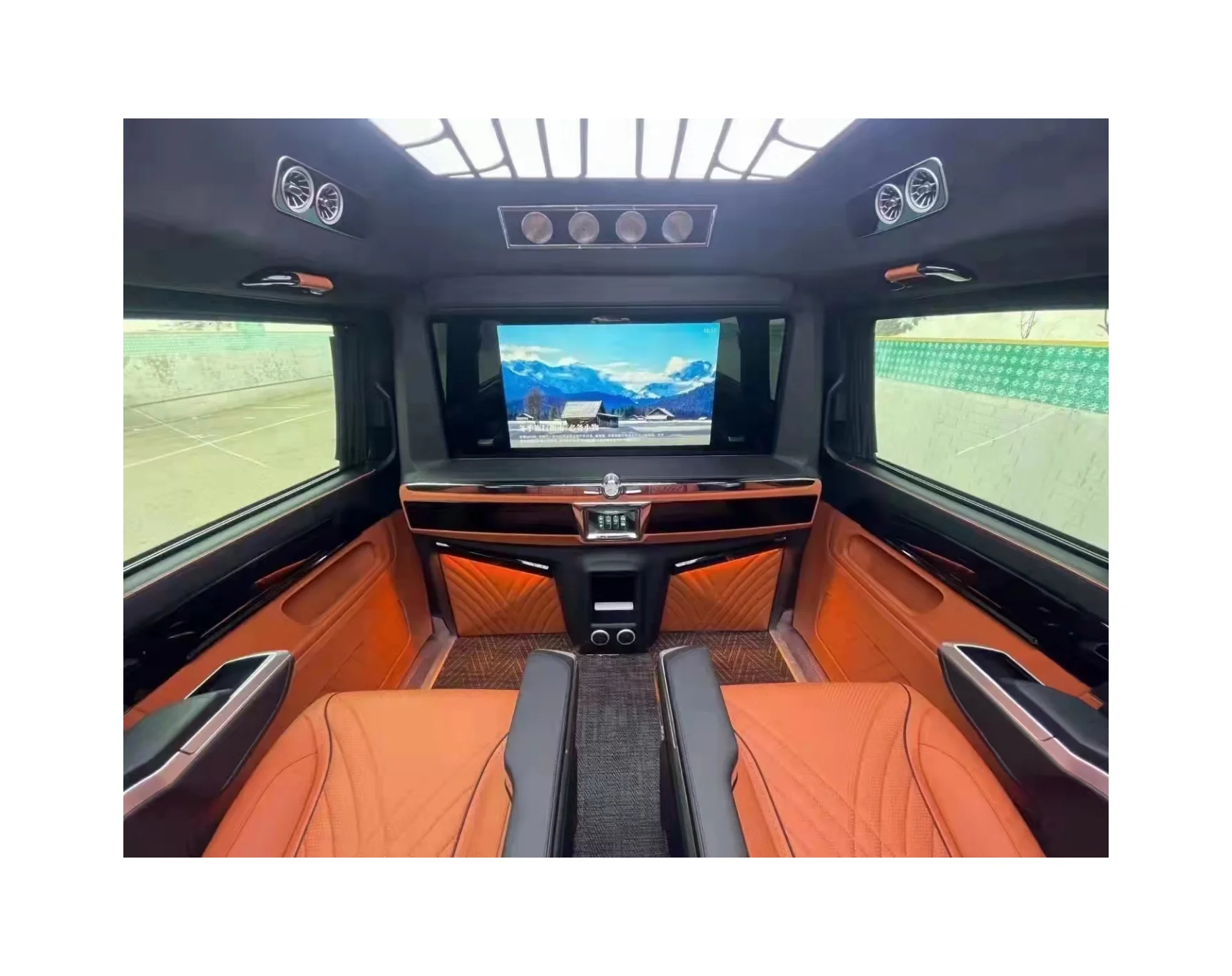 V Class Vito W447 Partition Hidden Bar Seat Partition Lift TV for ...