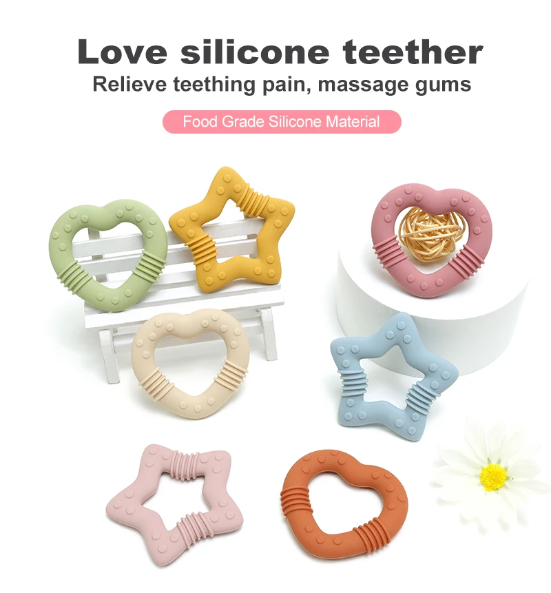 Baby Sensory Teething Teether Toys Cute Shape Silicone Baby Teething ...