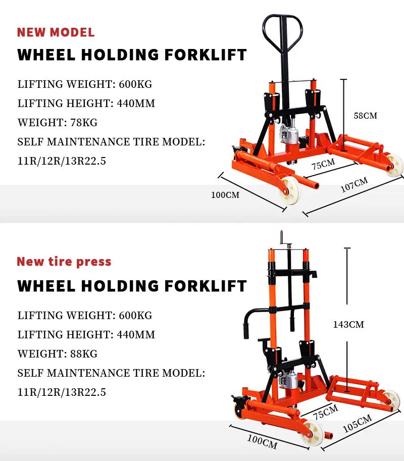 Adjustable Height Handler Truck Tyre Forklift Wheel Tire Lifter In Tire ...