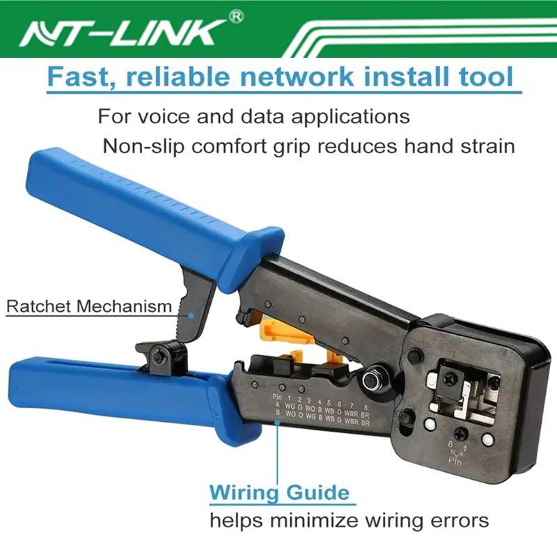 Network Crimping Crimp Tool For Rj45/rj12 Regular And End-pass-through ...