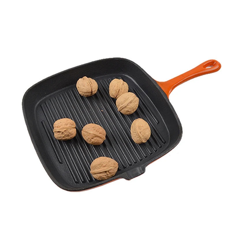 Wholesale Korean-Style Pre-Seasoned Cast Iron Skillet Square Induction ...