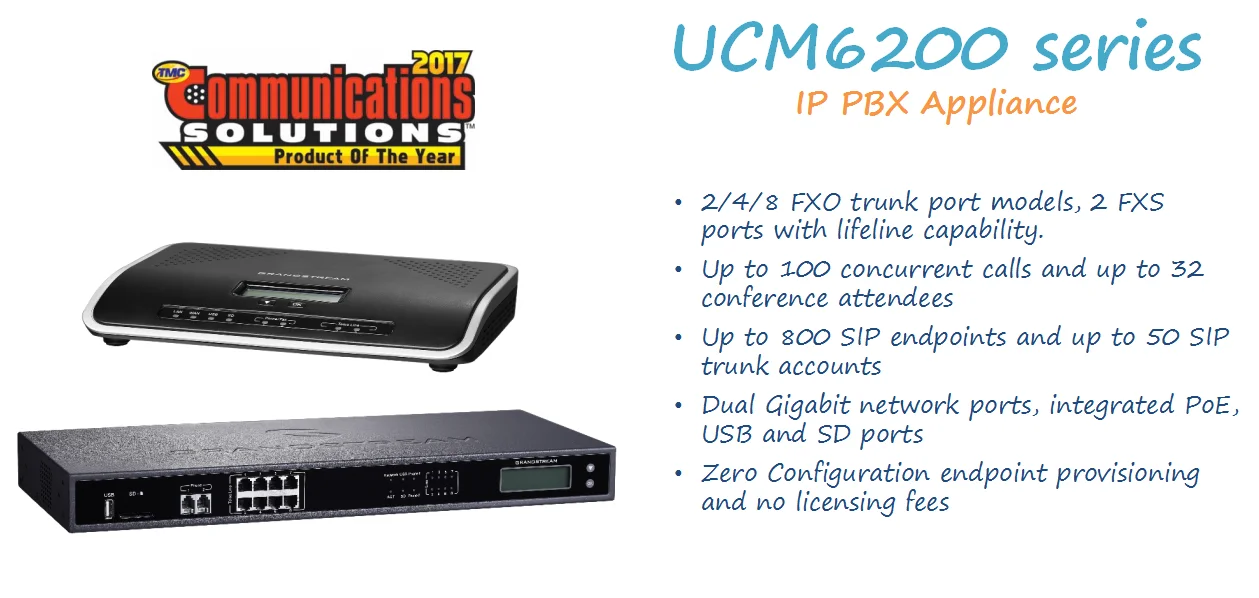 Grandstream Ucm6200 Series Ip Pbx System Optimized Uc Features For Smbs ...