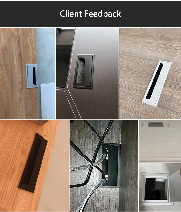 Office Desk Grommet Socket Hole Flip up Cover - Aluminum