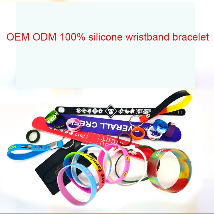 Bulk Cheap Custom Logo Designer Band Rubber Silicon Bracelet Key Holder ...