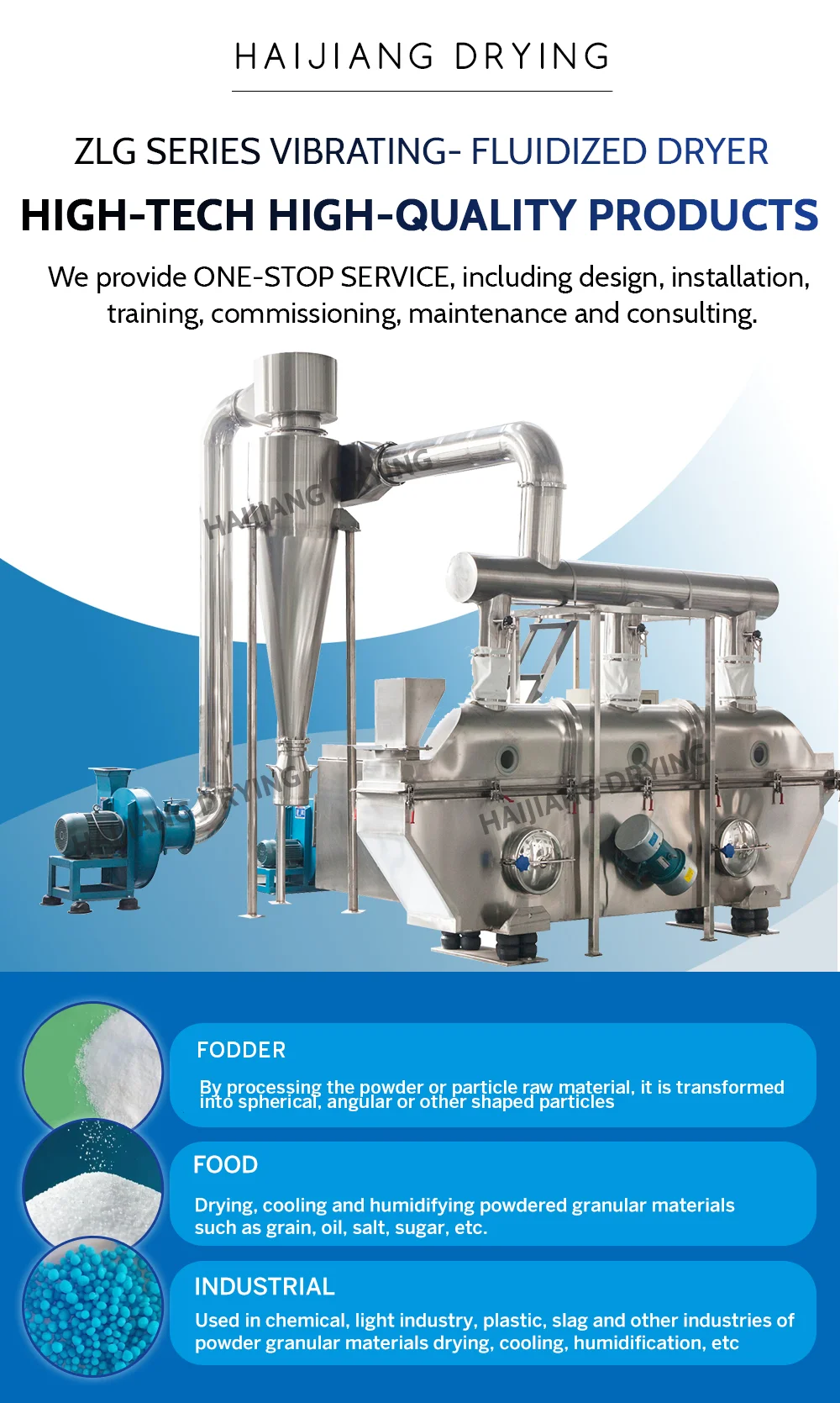 ZLG Liner Vibrating Fluid Bed Dryer for Chemical Industry