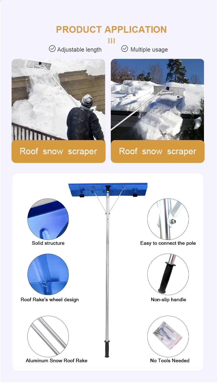 Telescoping Snow Shovel Folding Aluminum Roof Rake - Buy 600cm Snow ...