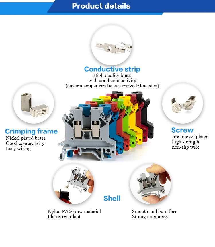 JUK6N DIN Rail Terminal Block 0.2-6mm2| Alibaba.com