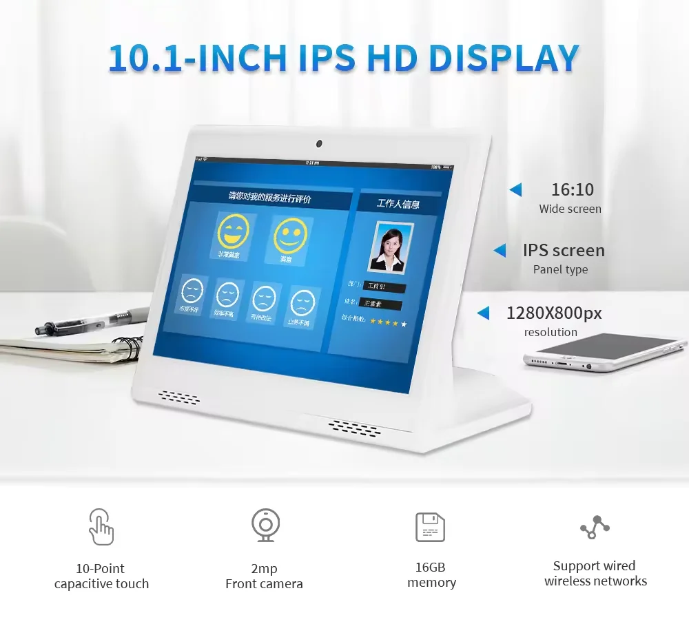 10 Inch Android Tablet with Touch Screen & Stand for Signage