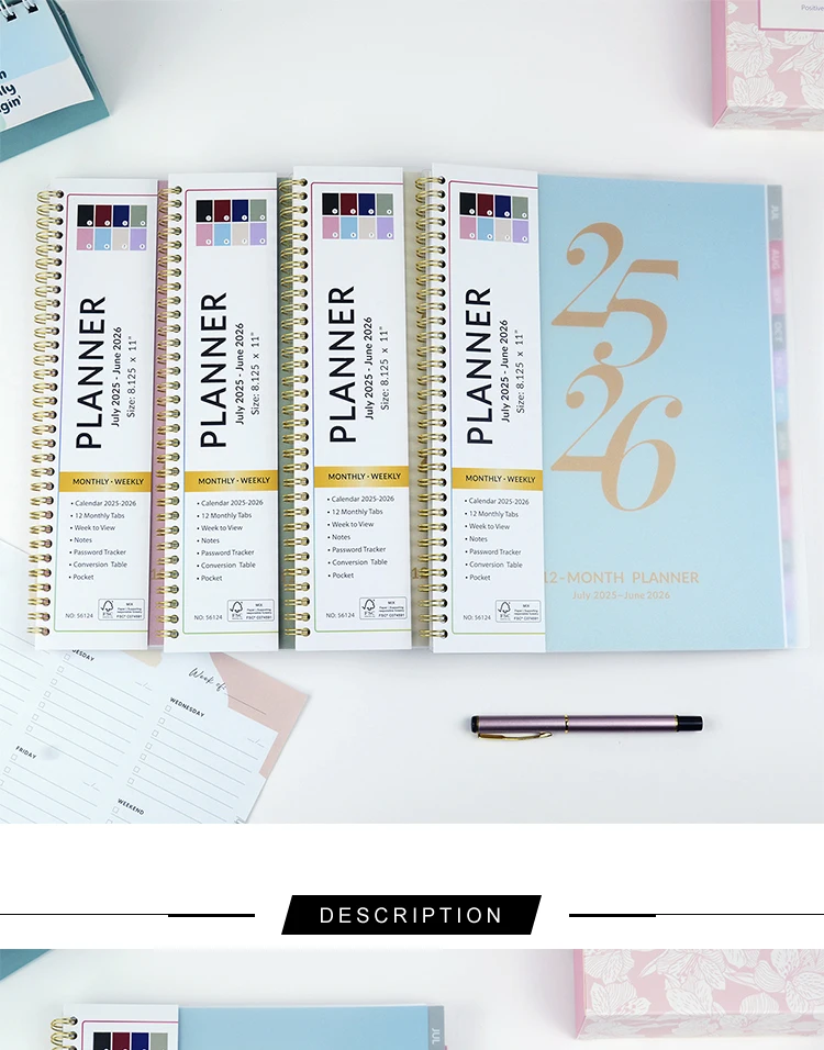 Custom Printing Spiral Paper Note Book Diary Journal Agenda Daily ...