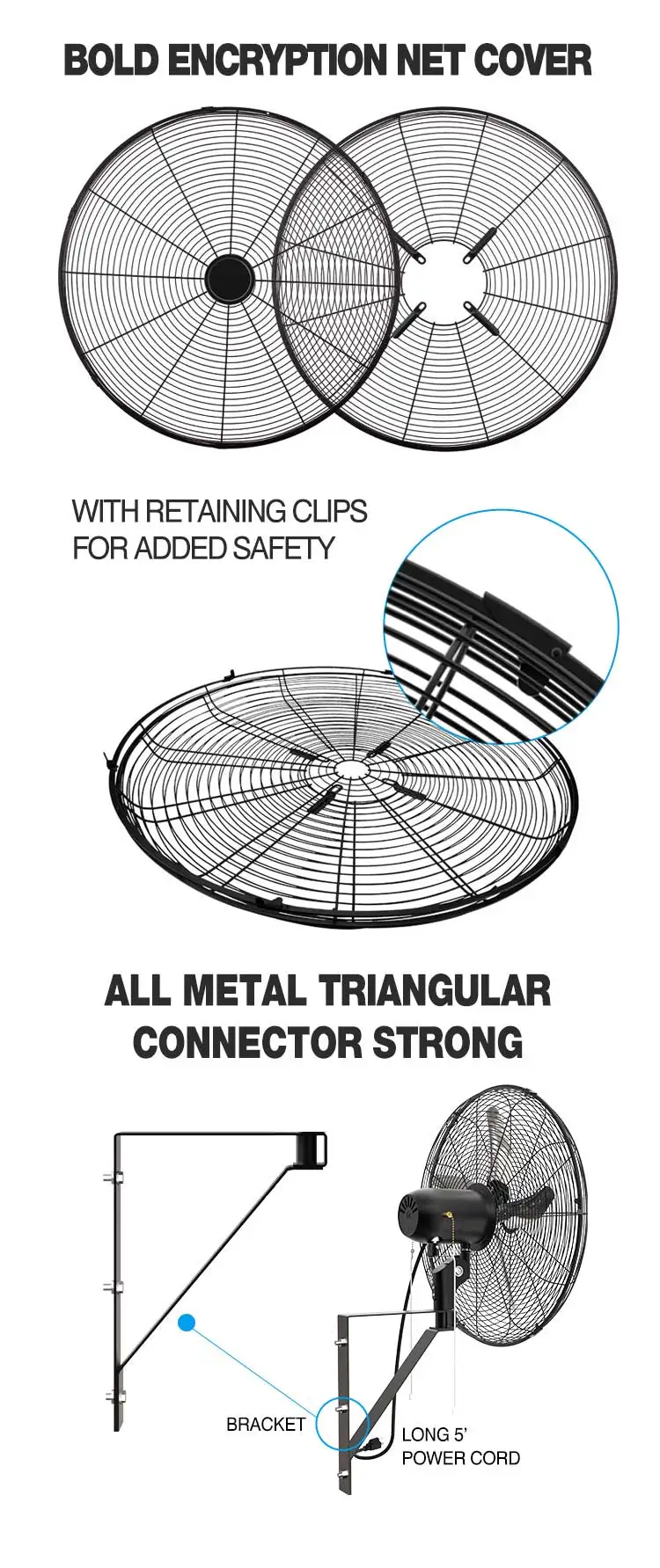 2024 Industrial Wall Fan 20 Inches Industrial Fan Wall Mounted ...