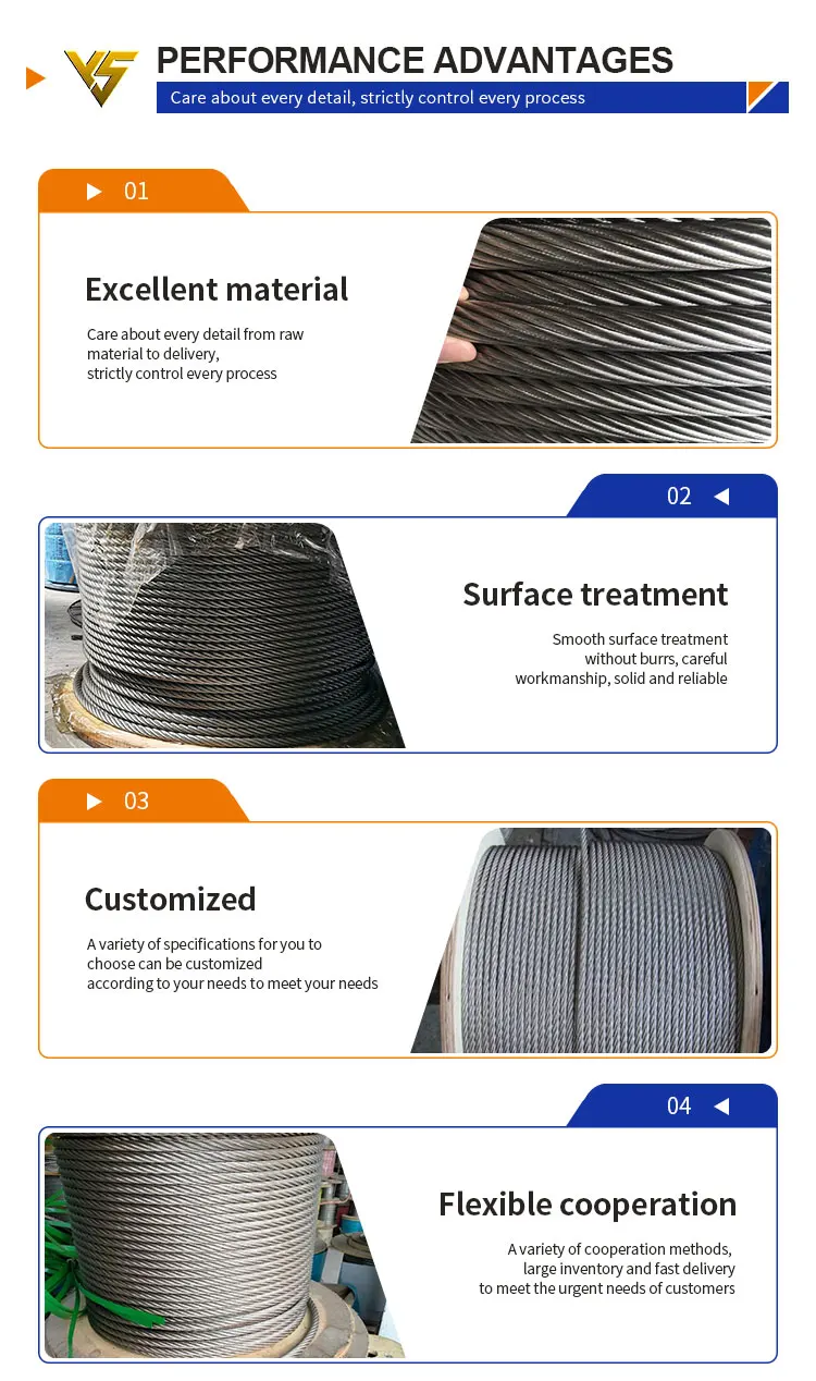 304 316 Stainless Steel Rigging Railing Rope Wire Cable 7x7 7x19 Steel ...