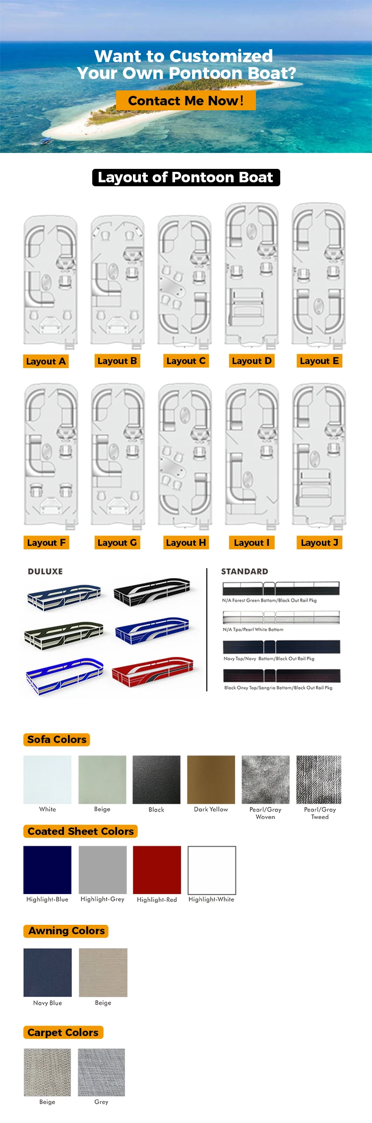 Luxury 27FT Aluminum Fiberglass Catamaran Tritoon Boats