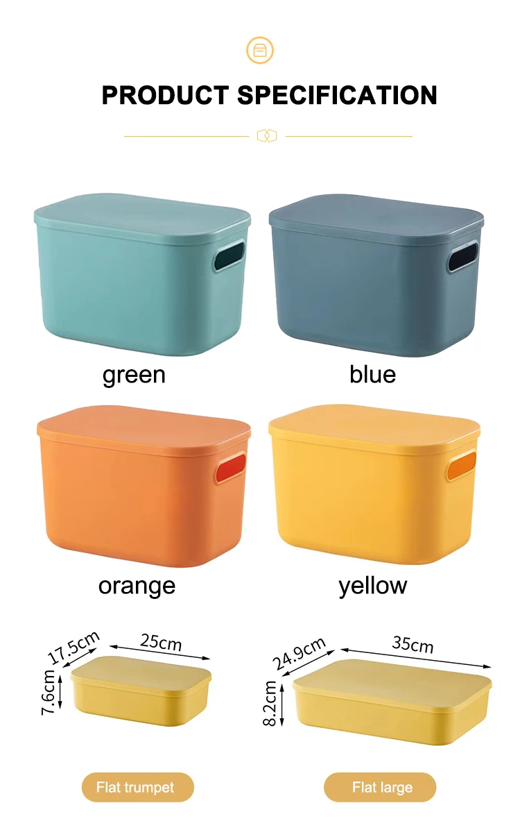 Portable Plastic Storage Box With Lid For Household Clothing Toy ...