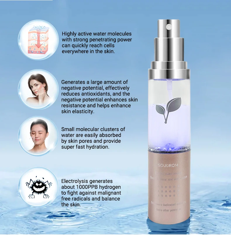 Portable H2 Electrolysis Ionic Nano Hydrogen Water Spray Hydrogen Water ...