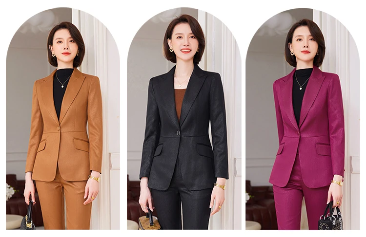 Oem Elegant Ladies Office Suit Uniforms 2 Piece Set Career Dresses Suit ...