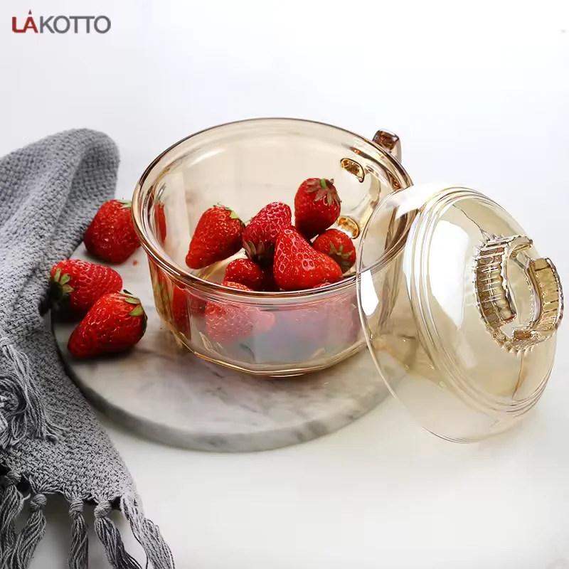 750ml Glass Bubble Pot with Lid - Eco-Friendly & Stylish