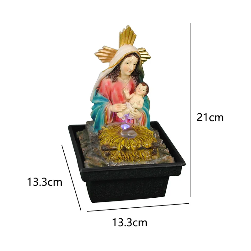 Handmade Glitter Lights Waterfall Fountain Catholic Religious Nativity ...