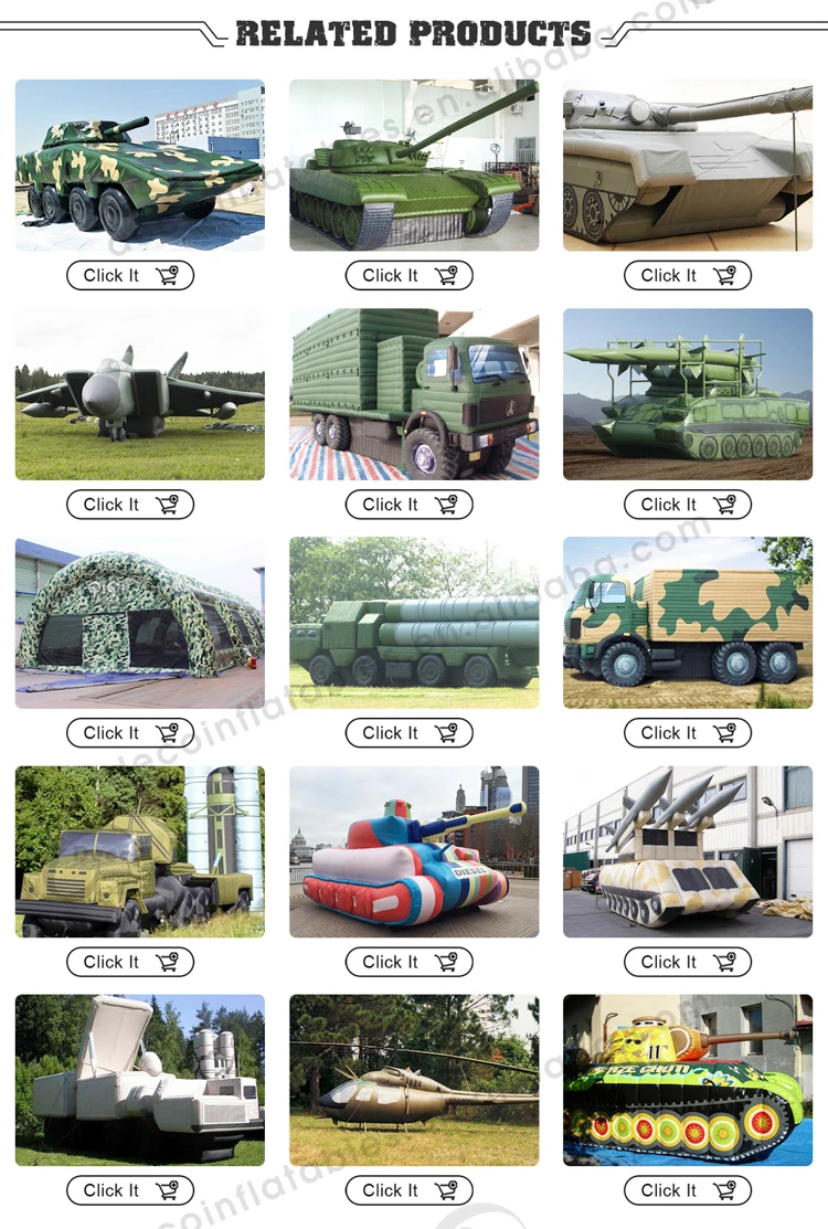 Custom Polyester Cloth Inflatable tank for National Defense Propaganda ...