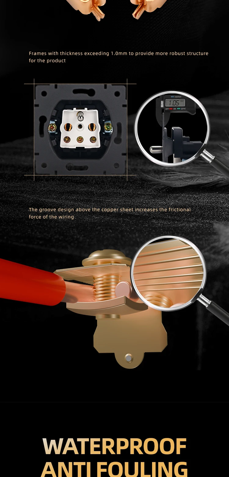 Flames Retardant PC Panel Electrical Power EU Standard Socket French ...