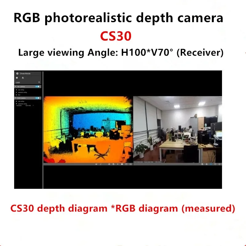 Photorealistic RGB+TOF Depth Camera CS30 Large Viewing Angle Solid ...