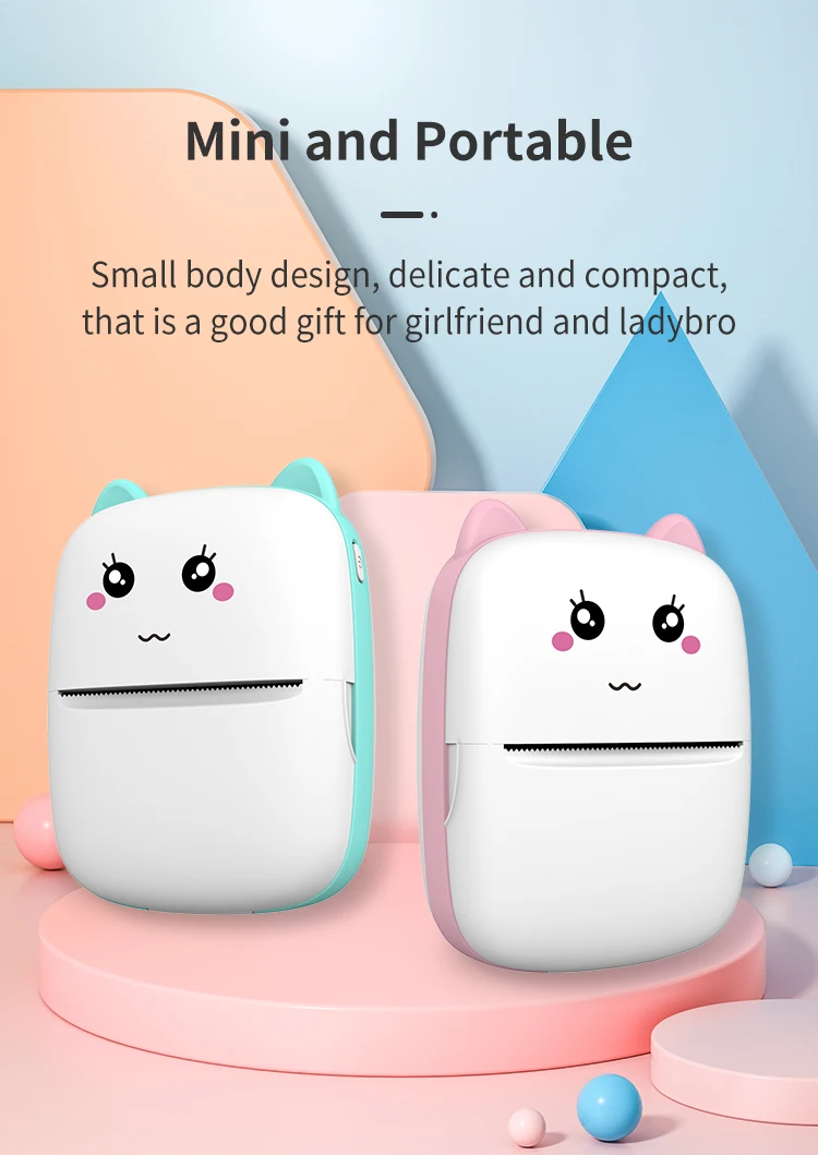 58mm Wireless Portable Mini Thermal Printer Sticker Label Tattoo Photo ...