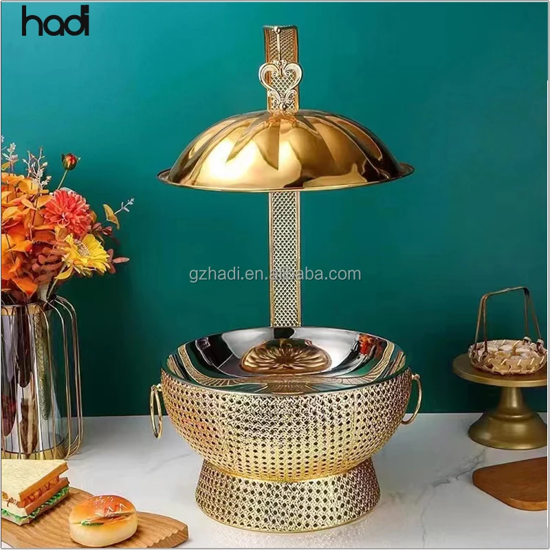Hotel White and Gold Chaffing Dishes for Catering Buffets