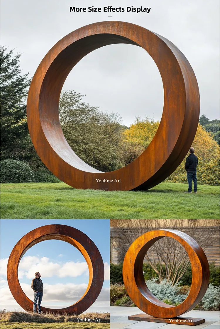 Outdoor Rusty Metal Sculpture - Corten Steel Garden Art