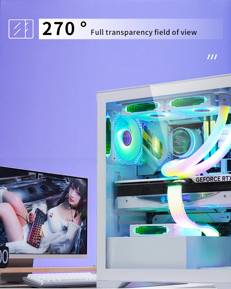 SNOWMAN Gaming PC Case - Mid Tower with Tempered Glass