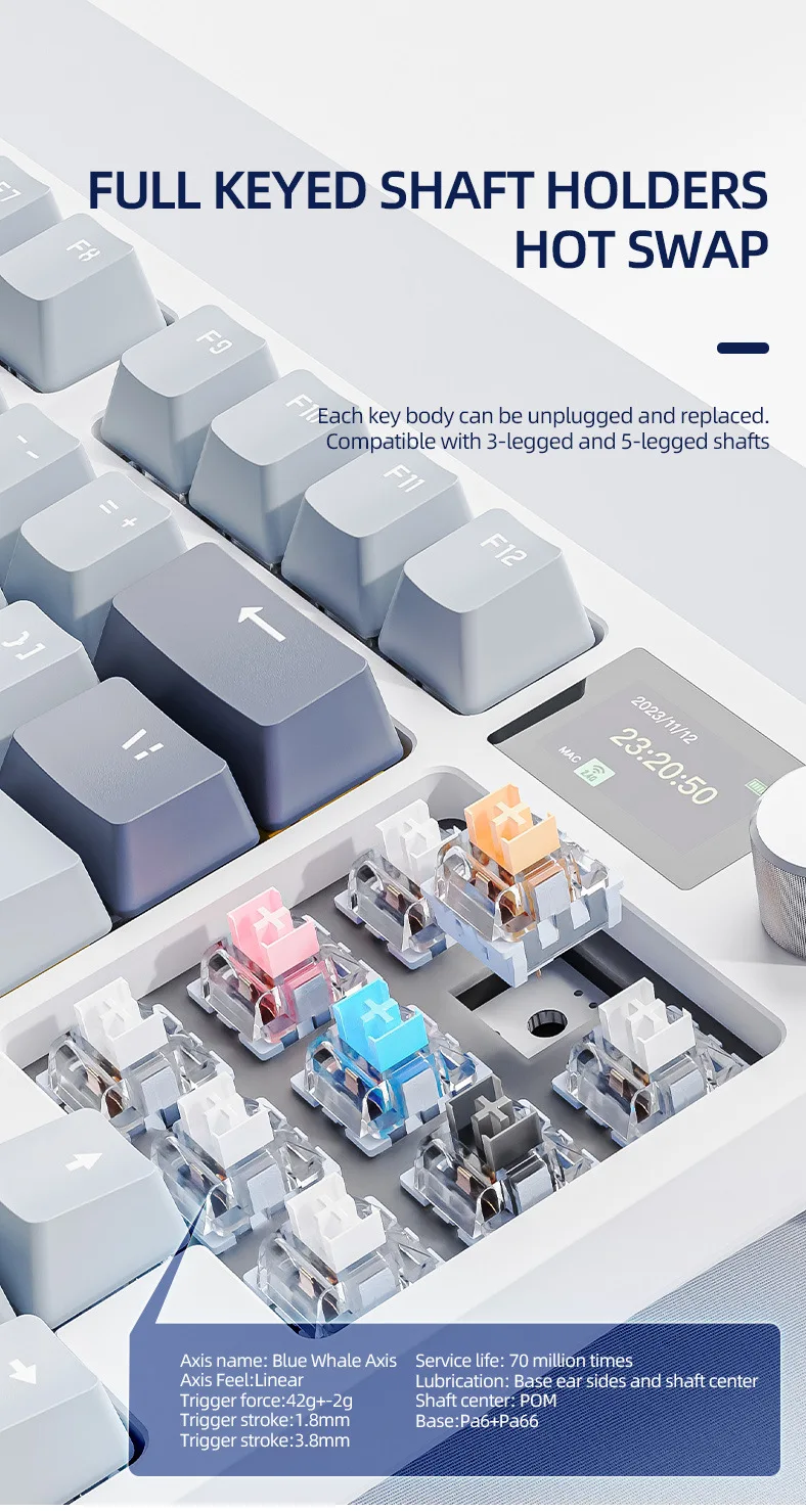 K86 Wireless Mechanical Keyboard - Multi-Key Anti-ghosting