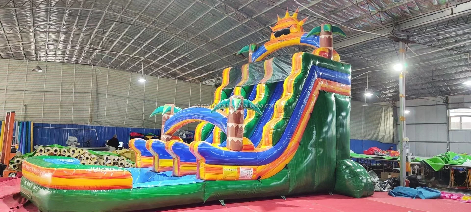 Commercial Backyard Palm Tree Jumping Bouncer Marble Tropical ...