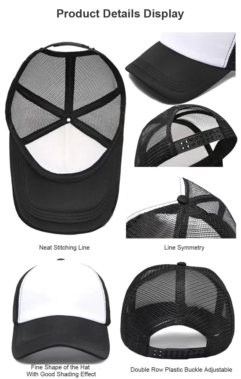 Trucker Caps Hats Custom Your Own Logo Promotional Men's 5 Panel Mesh ...