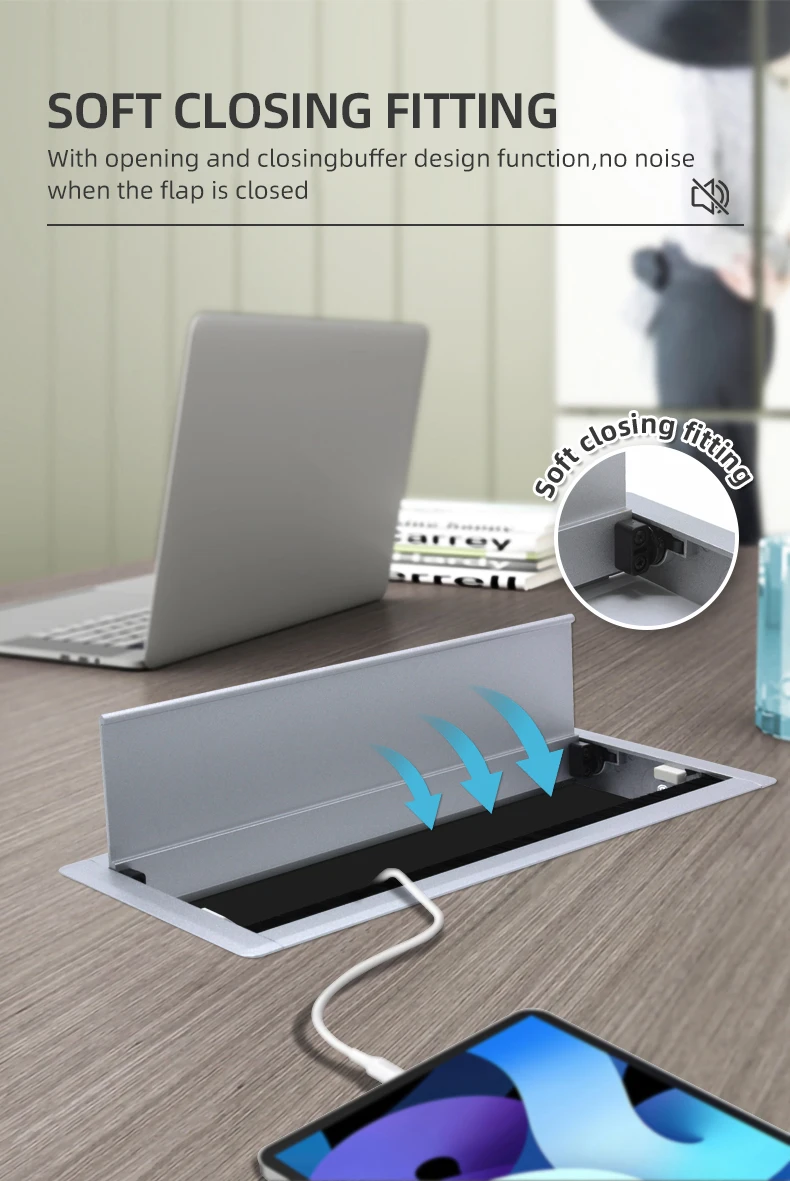Office Table Cable Soft Closing Manager Furniture Sockets Grommets Hole ...
