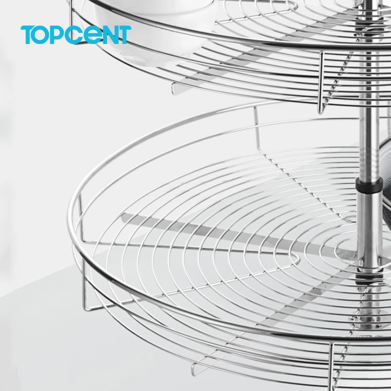 Topcent 360 Degree Kitchen Corner Cabinet Revolving Basket Magic Corner ...
