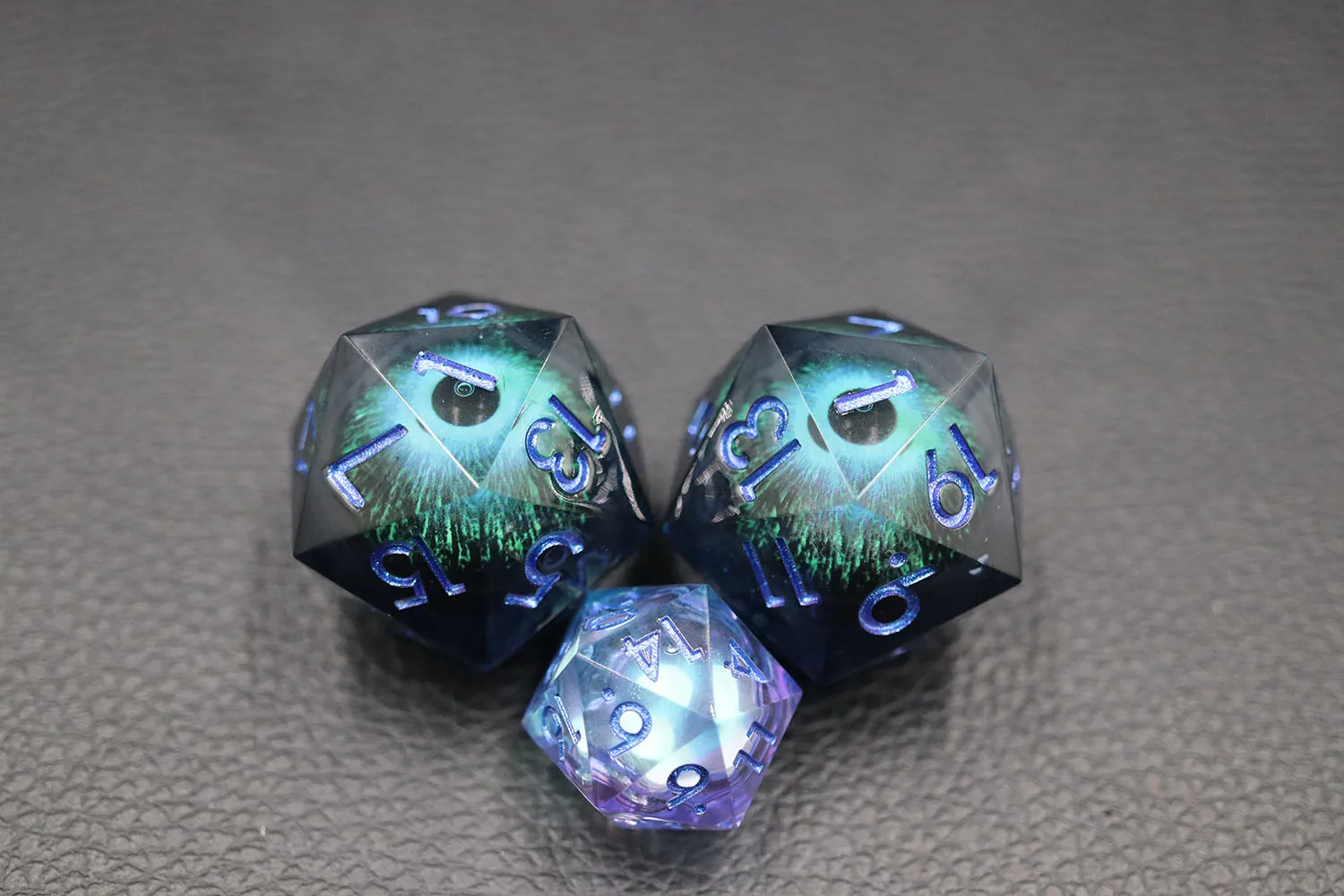 Custom 33MM Big D20 Dice - Dragon Eye Style Resin Liquid Core
