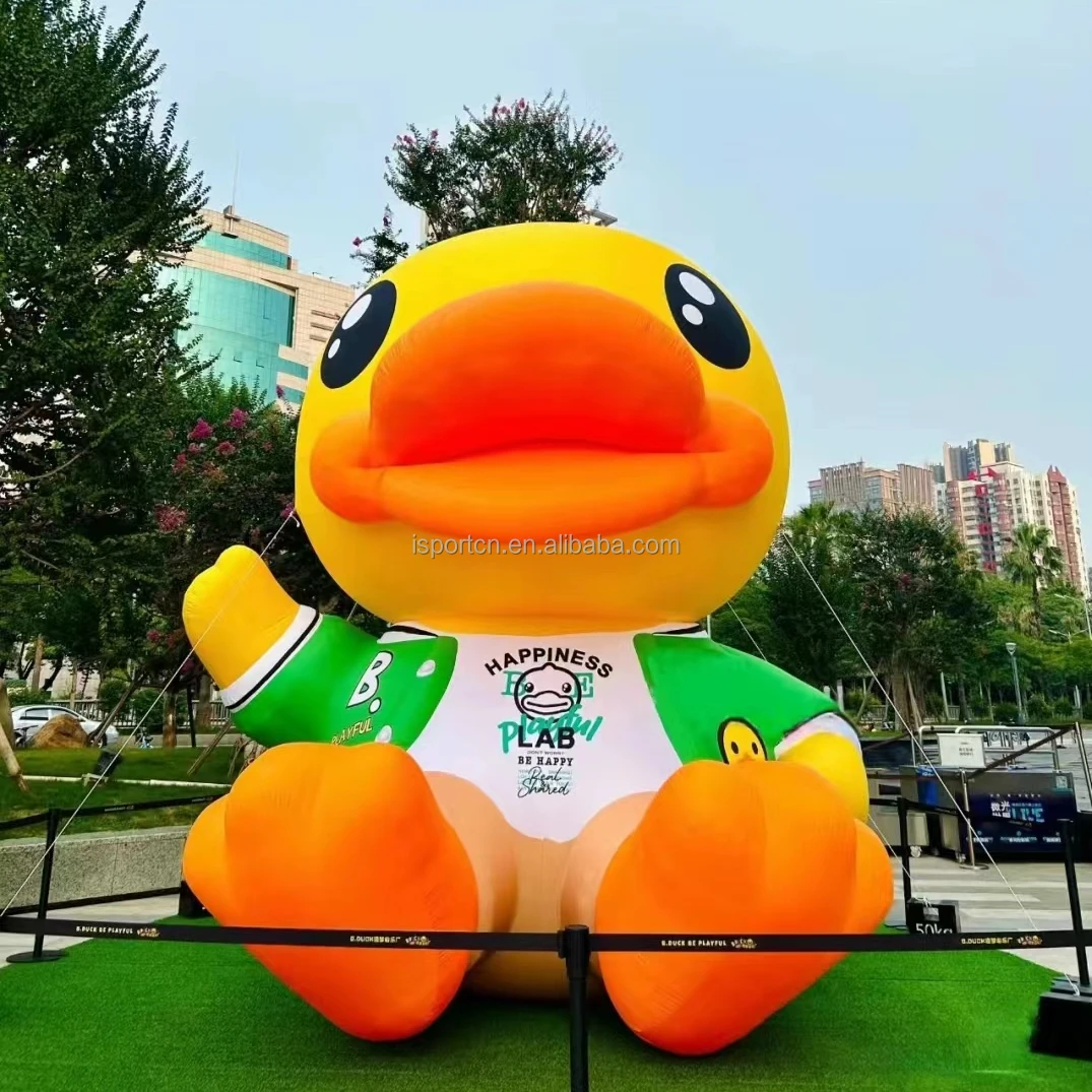Giant Inflatable Cartoon Yellow Rubber Duck , Water Fixed Yellow Duck ...