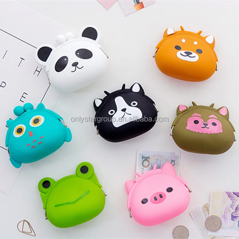 Cartoon Animal Silicone Coin Wallets Purse Cute Small Change Purse For ...