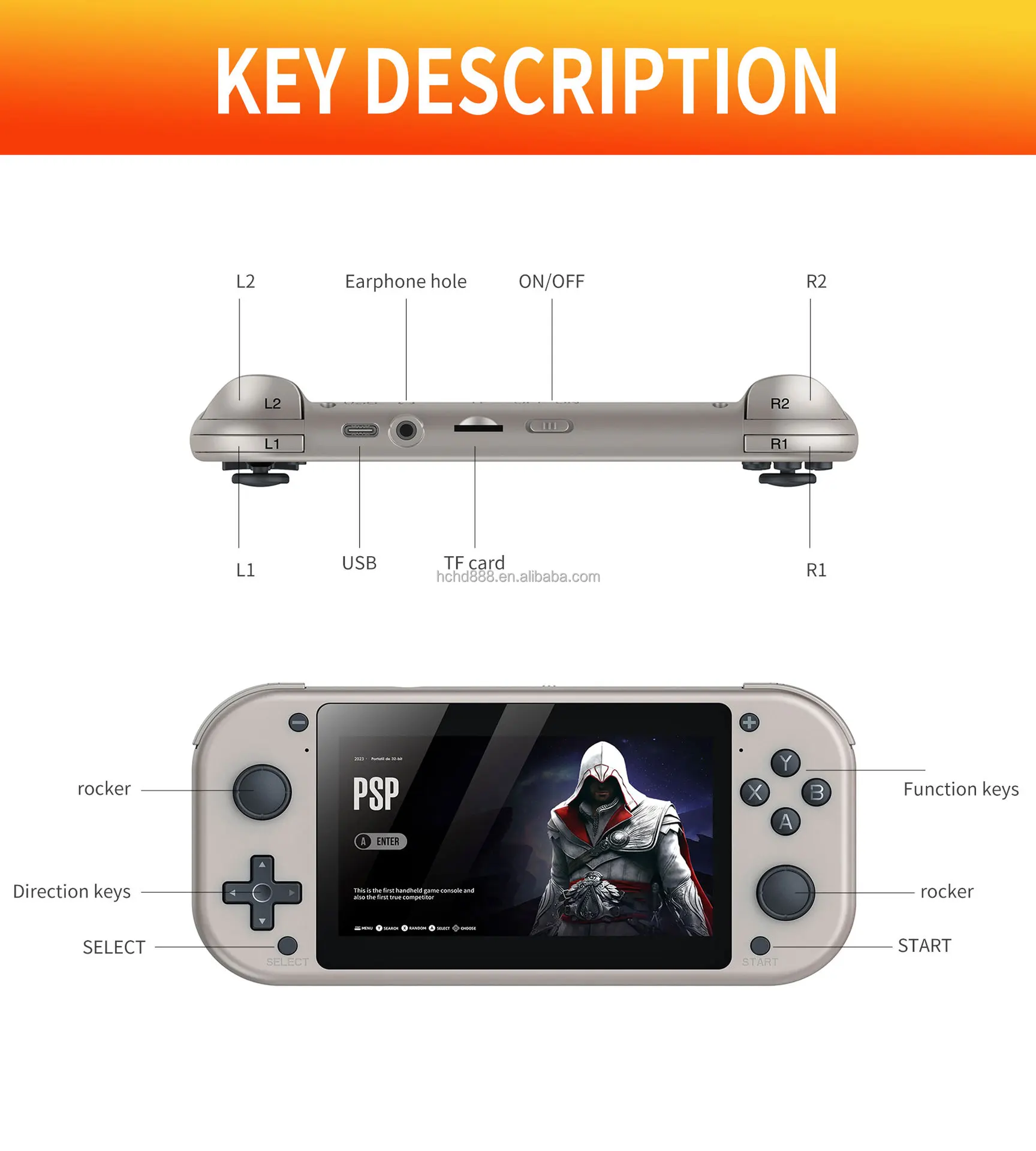 MIYOO M17 - Retro Game Console with 4.3 Inch IPS Screen
