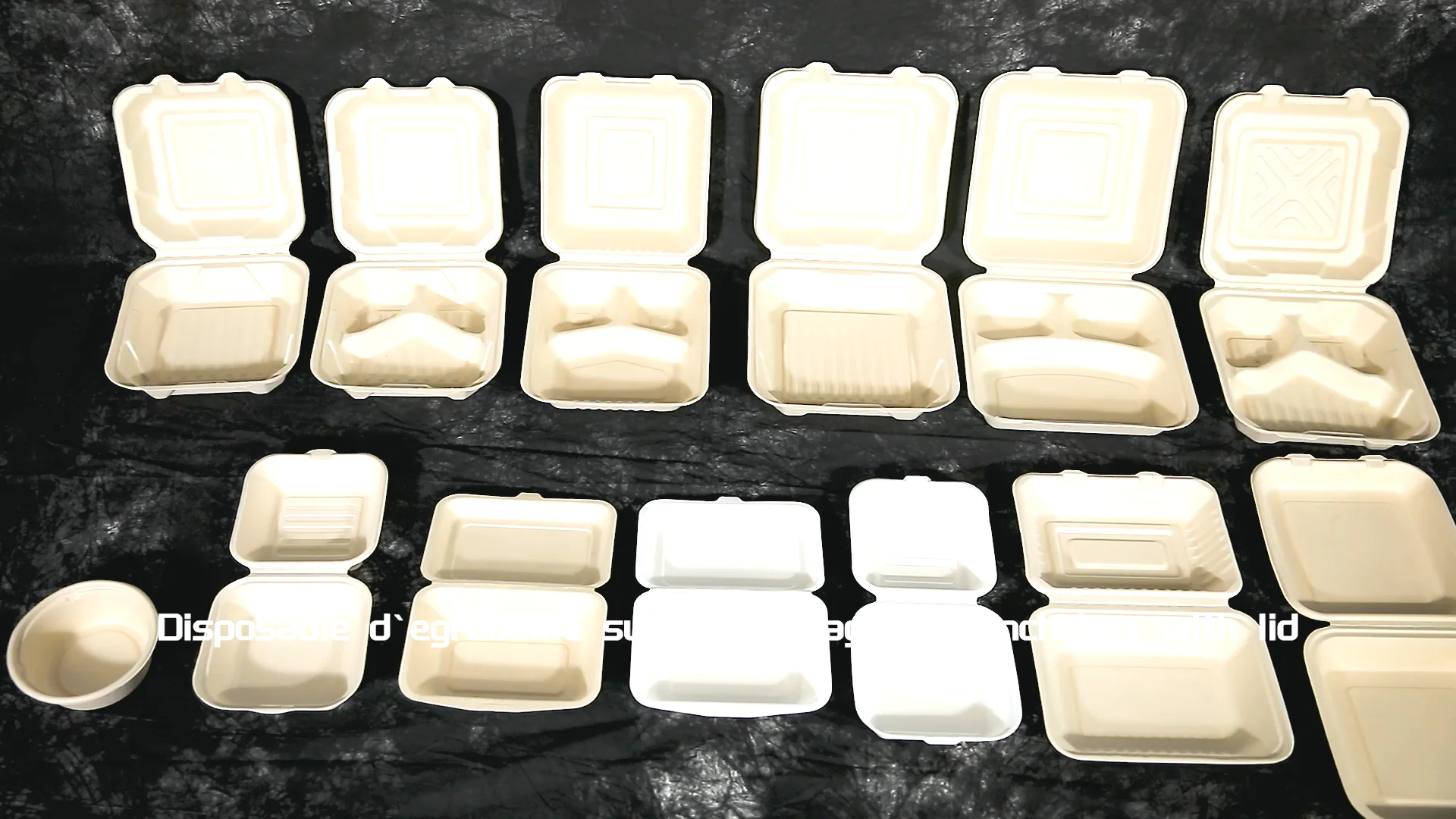 Disposable Sugarcane Lunch Box 6x6 Inch Clamshell Boxfood Bagasse ...