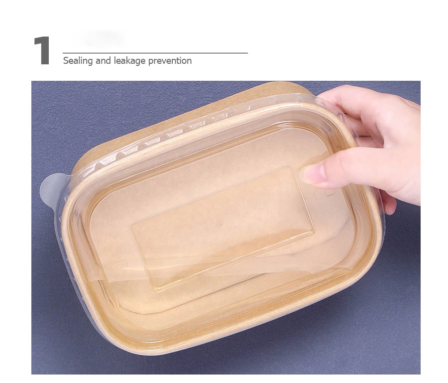 Disposable Food Packaging Rectangular Disposable Salad Paper Bowl ...