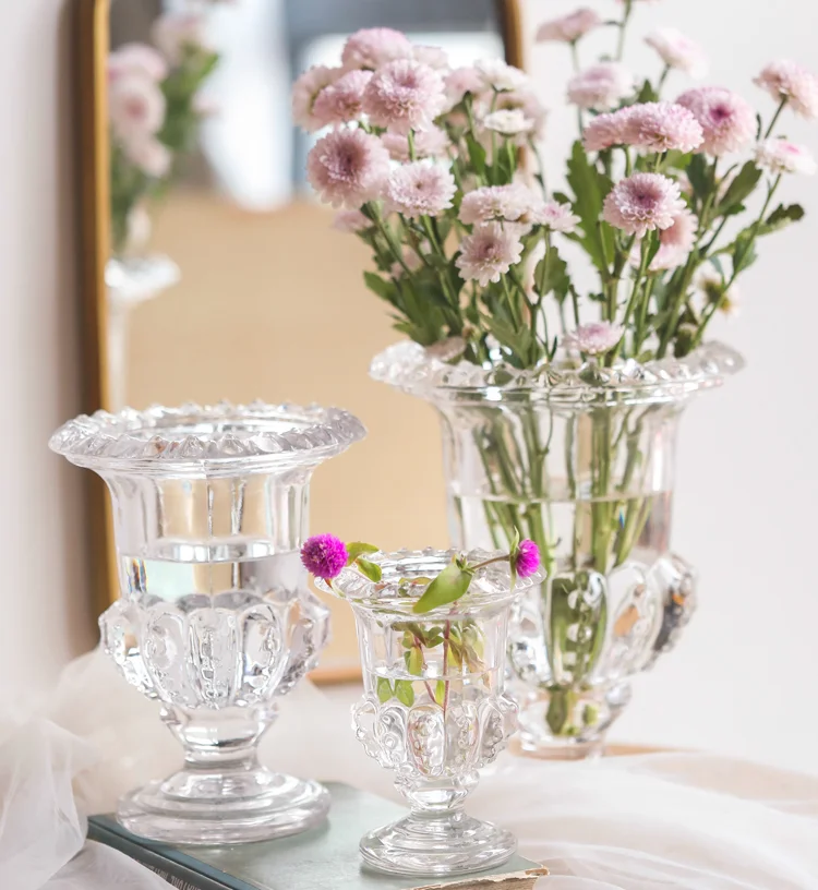 Hot Sale Classic European Style Vintage Transparent Cheap Glass Vases ...