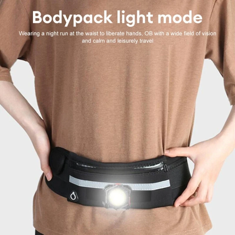 Quick Angle Adjustment 3 In 1 Wrist Light Headlight Waist Bag Light Cob ...