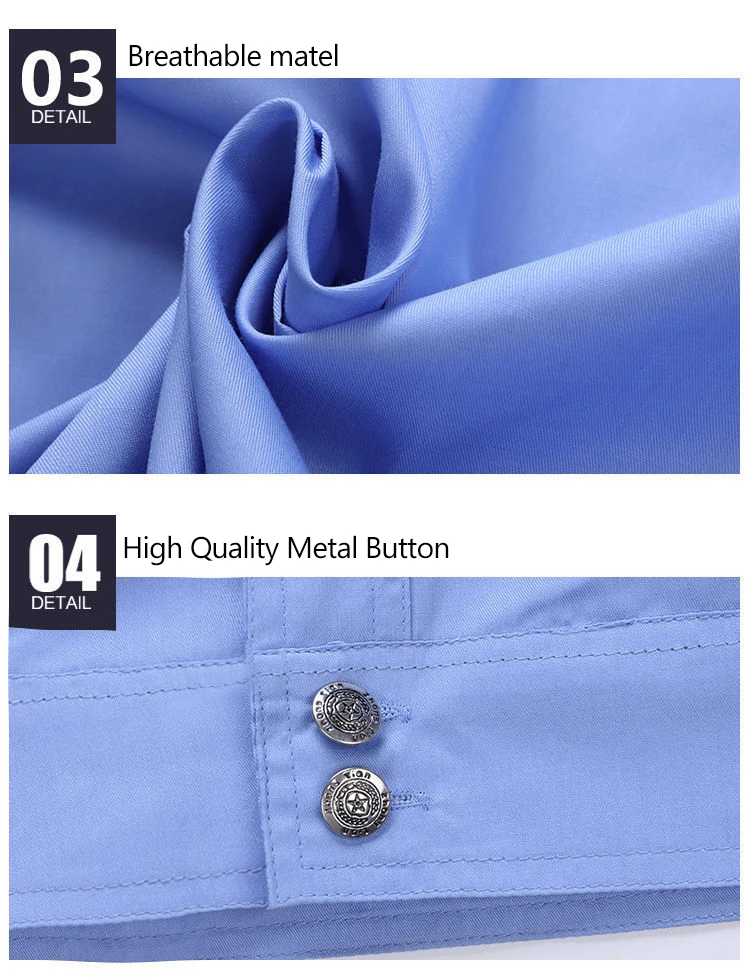 Custom Color Security Guard Uniform Shirts - White Men