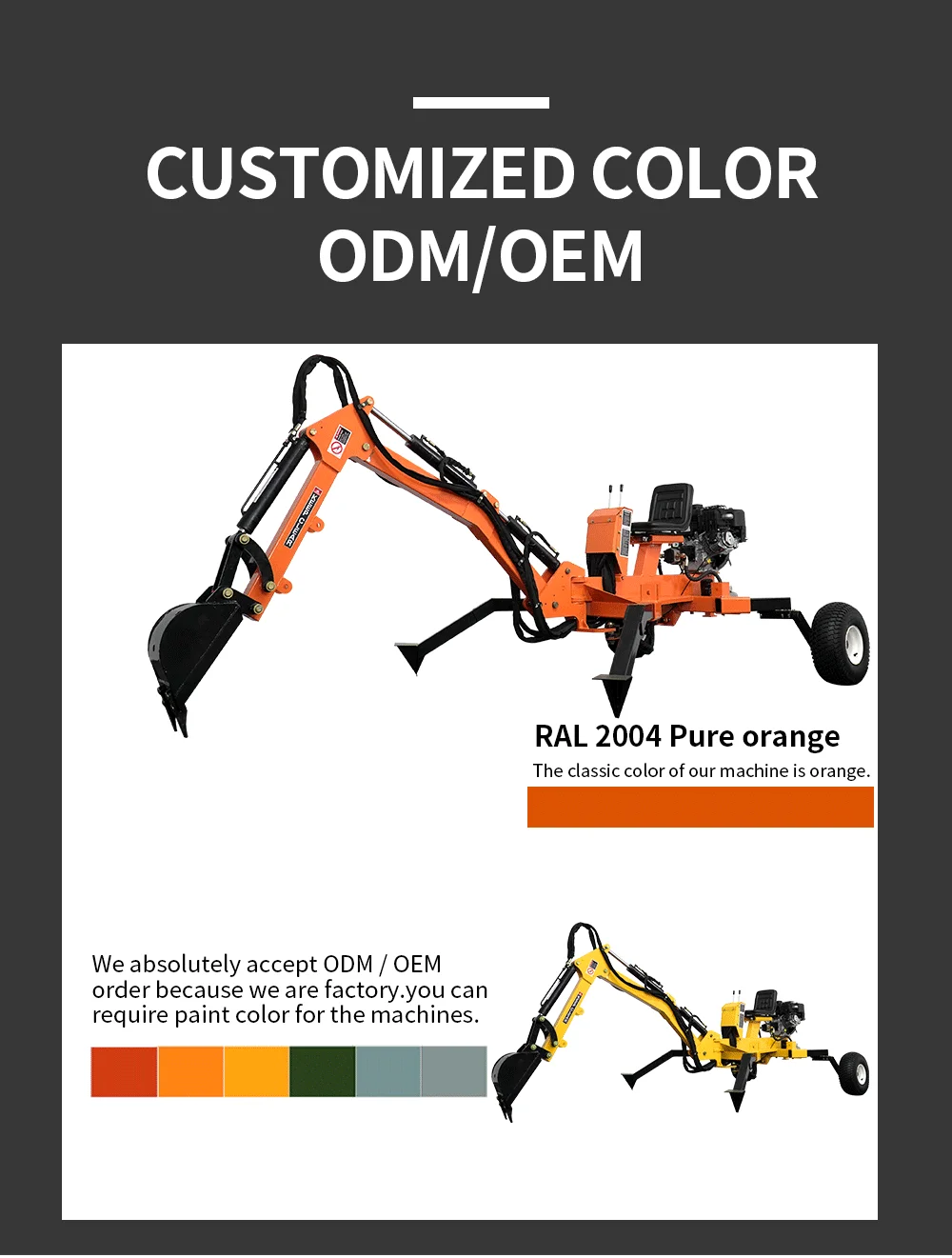 Towable Backhoe 0.5ton - Durable, Low Price, High Performance